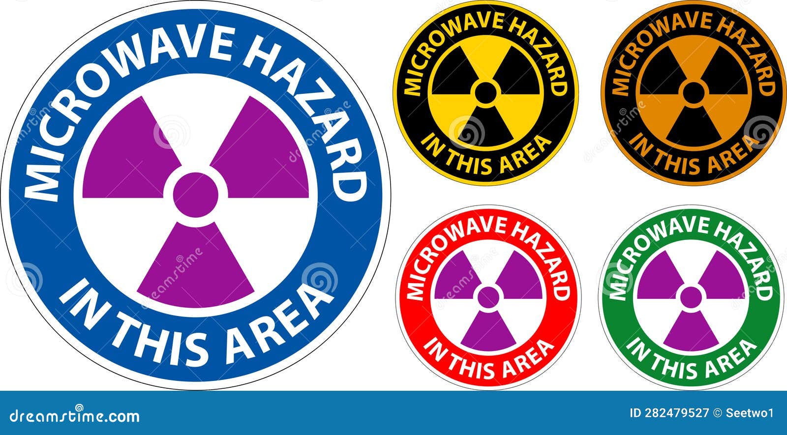 Panneau De Signalisation Zone De Danger Micro-ondes Illustration de ...