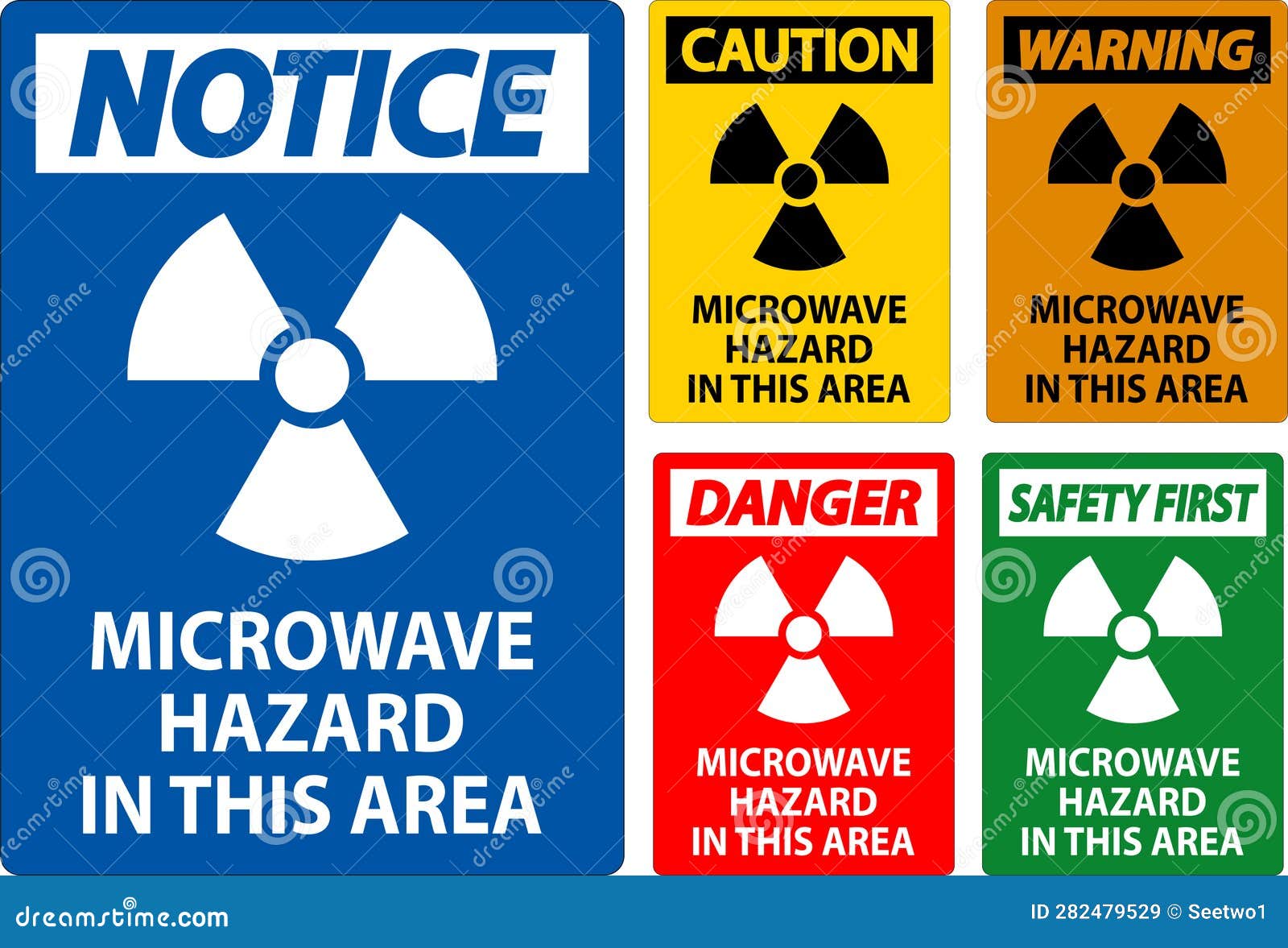 Panneau De Signalisation Zone De Danger Micro-ondes Illustration de ...