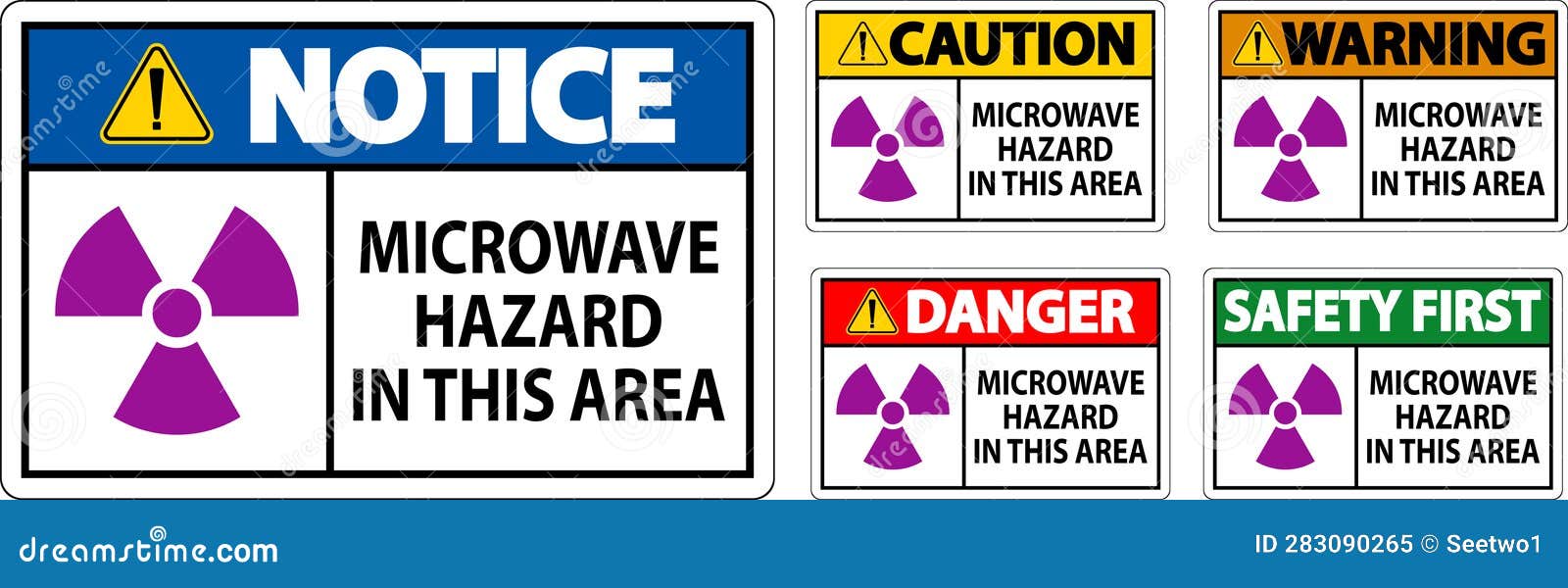 Panneau De Signalisation Zone De Danger Micro-ondes Illustration de ...