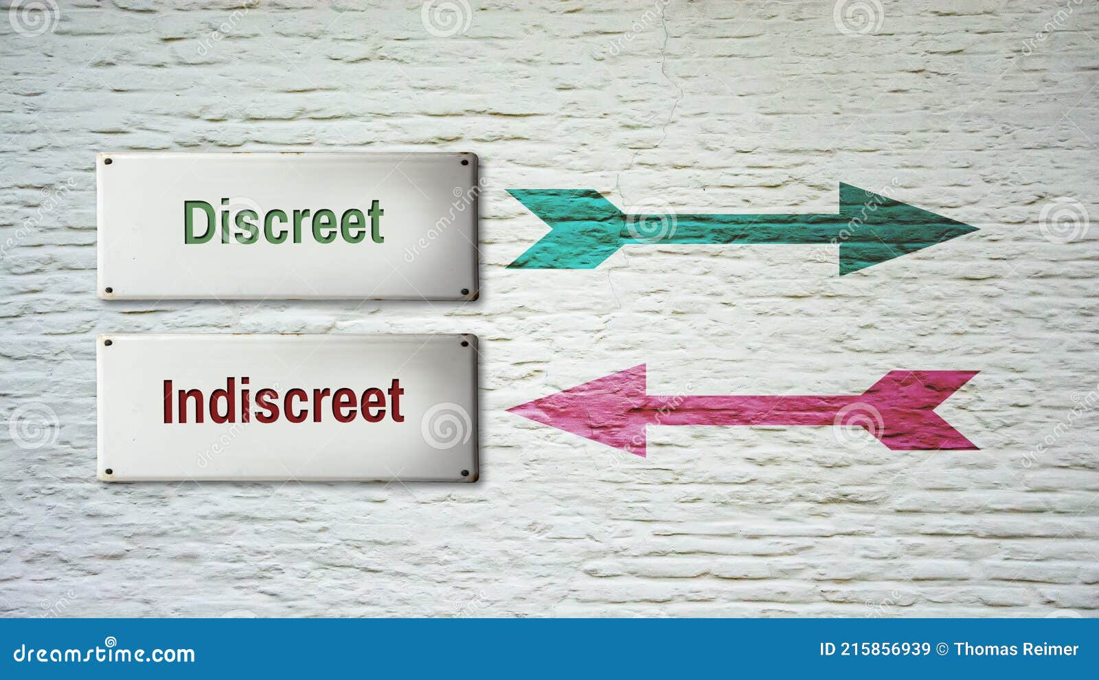 Panneau Discret Contre Indiscret Image stock - Image du signalisation ...