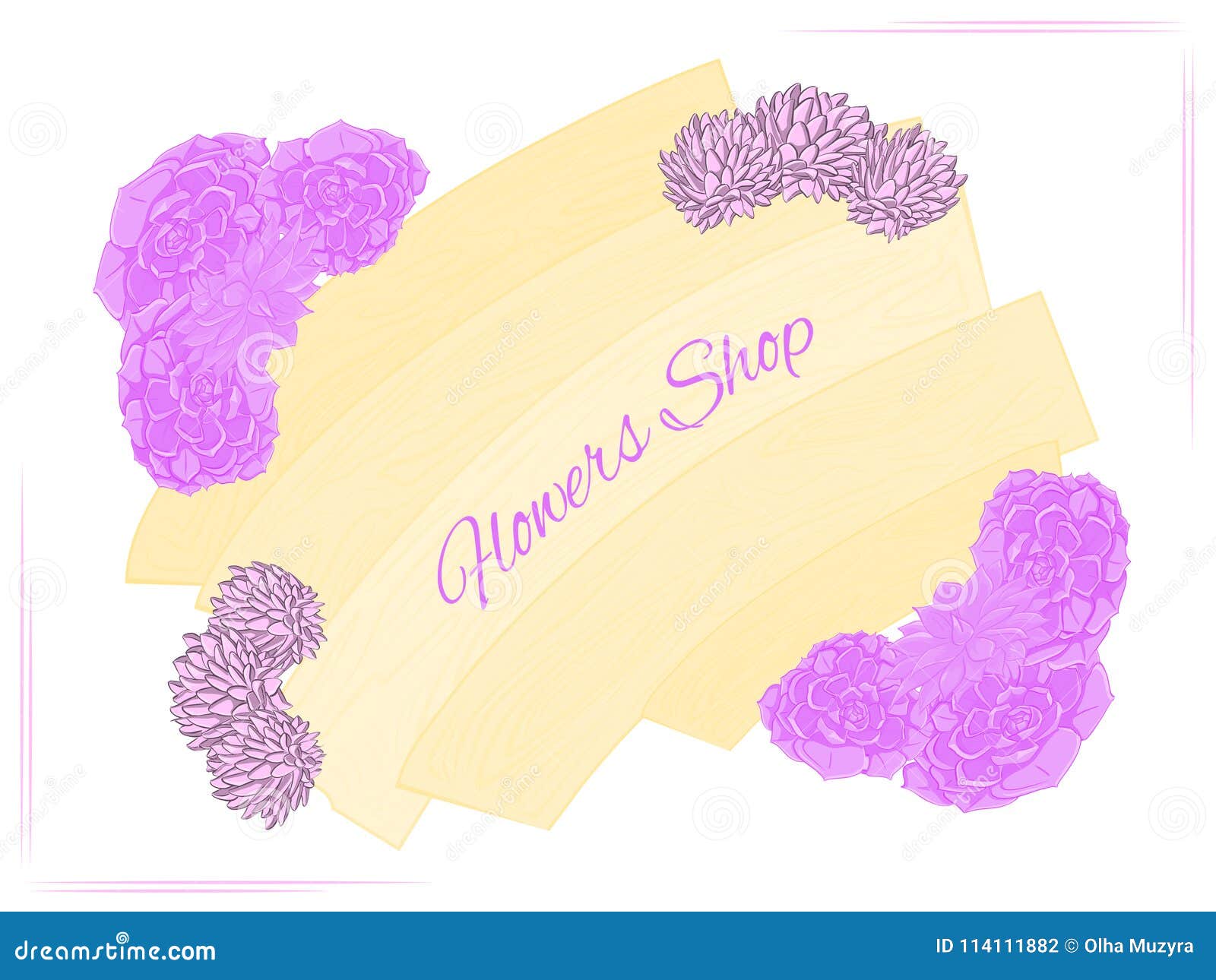 Panneau En Bois - Fleuriste De Label Illustration de Vecteur ...