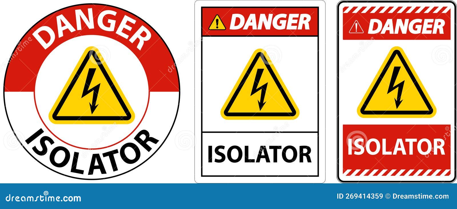 Panneau Isolant De Danger Sur Fond Blanc Illustration de Vecteur ...