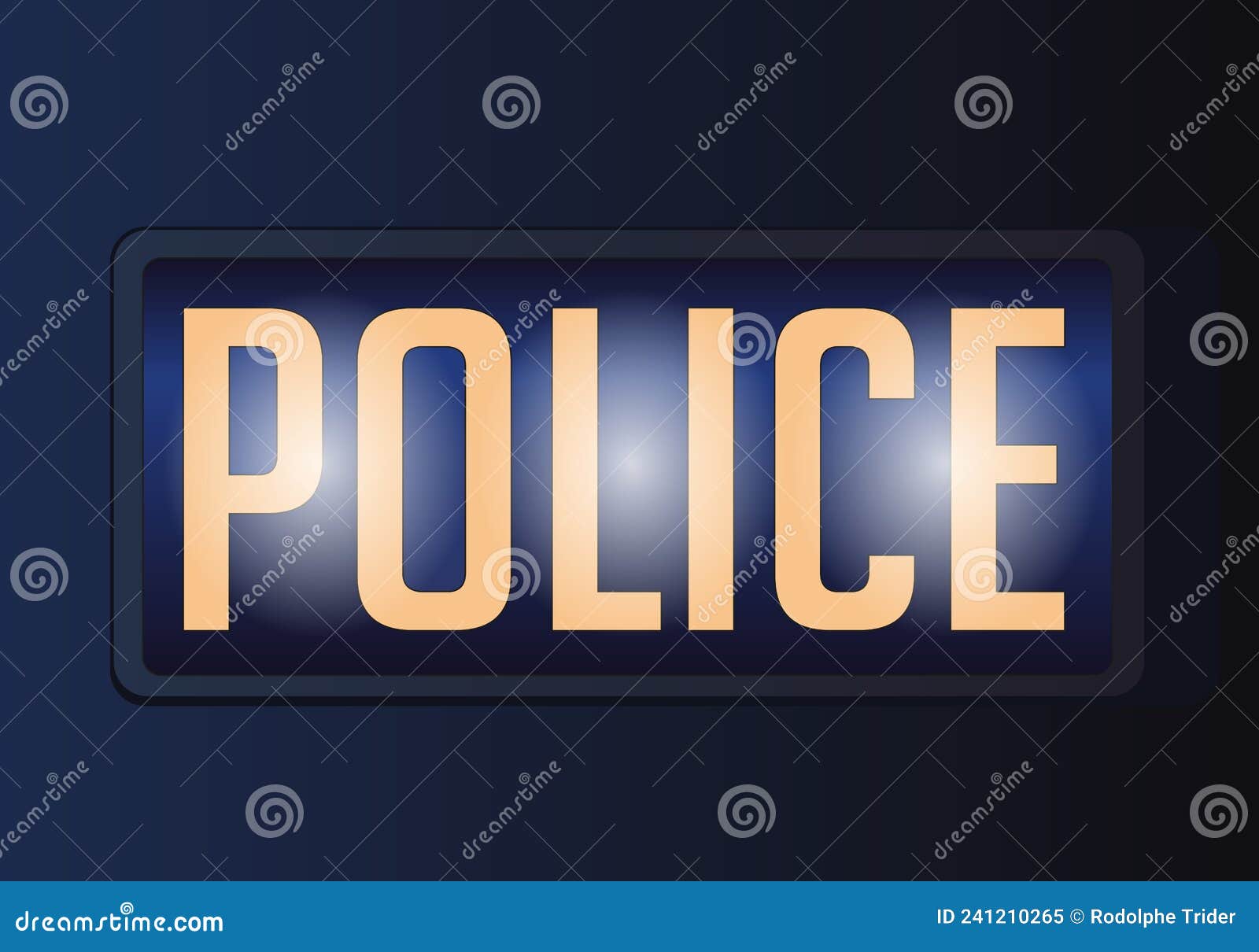 Illuminated Police Signage for Police Stations. Stock Vector ...