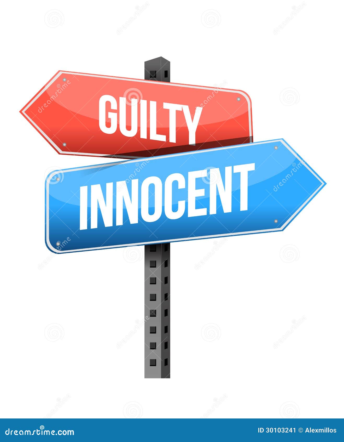 Panneau Routier Coupable Et Innocent Illustration Stock - Illustration ...