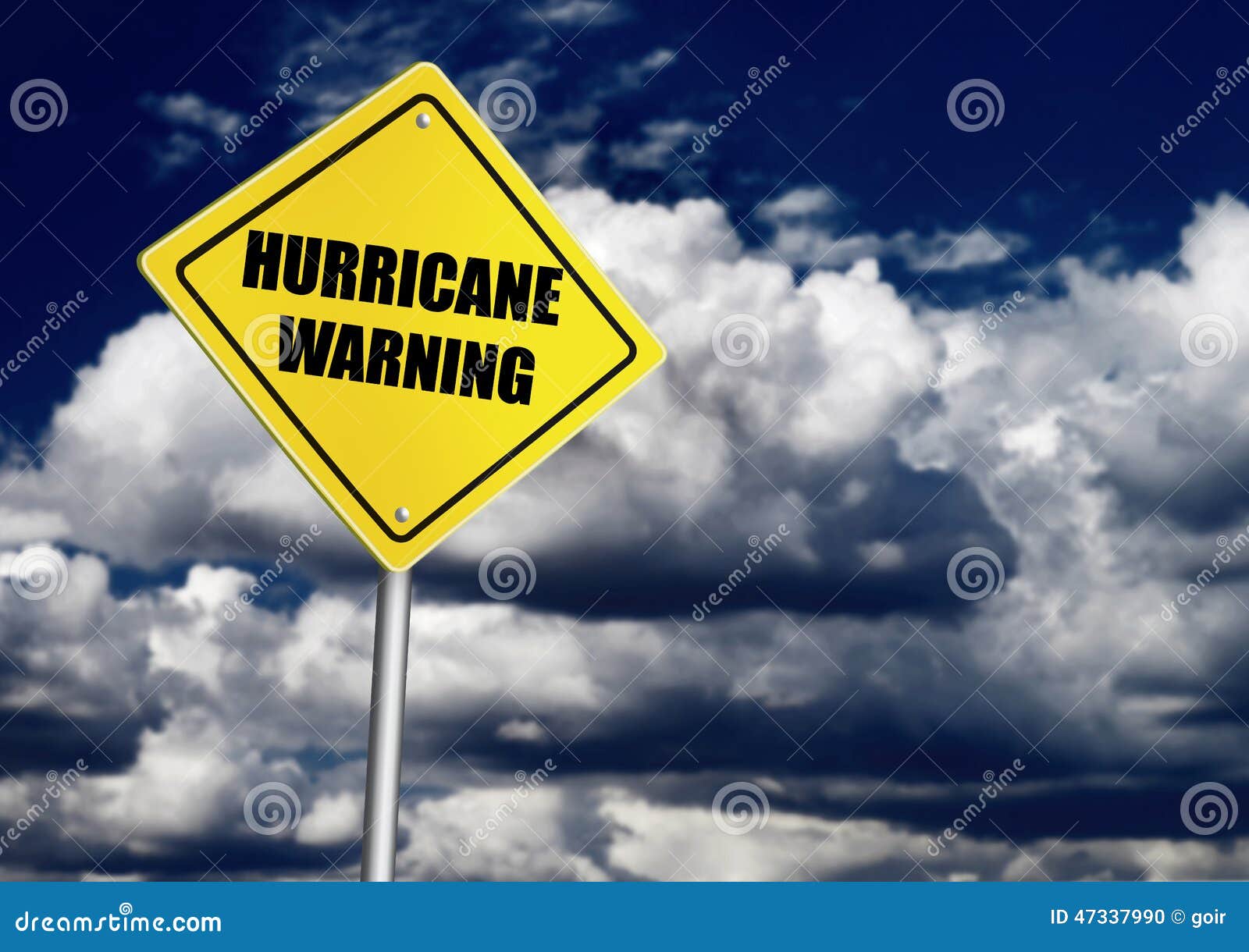 Panneau Routier D'avertissement D'ouragan Photo stock - Image du blanc ...