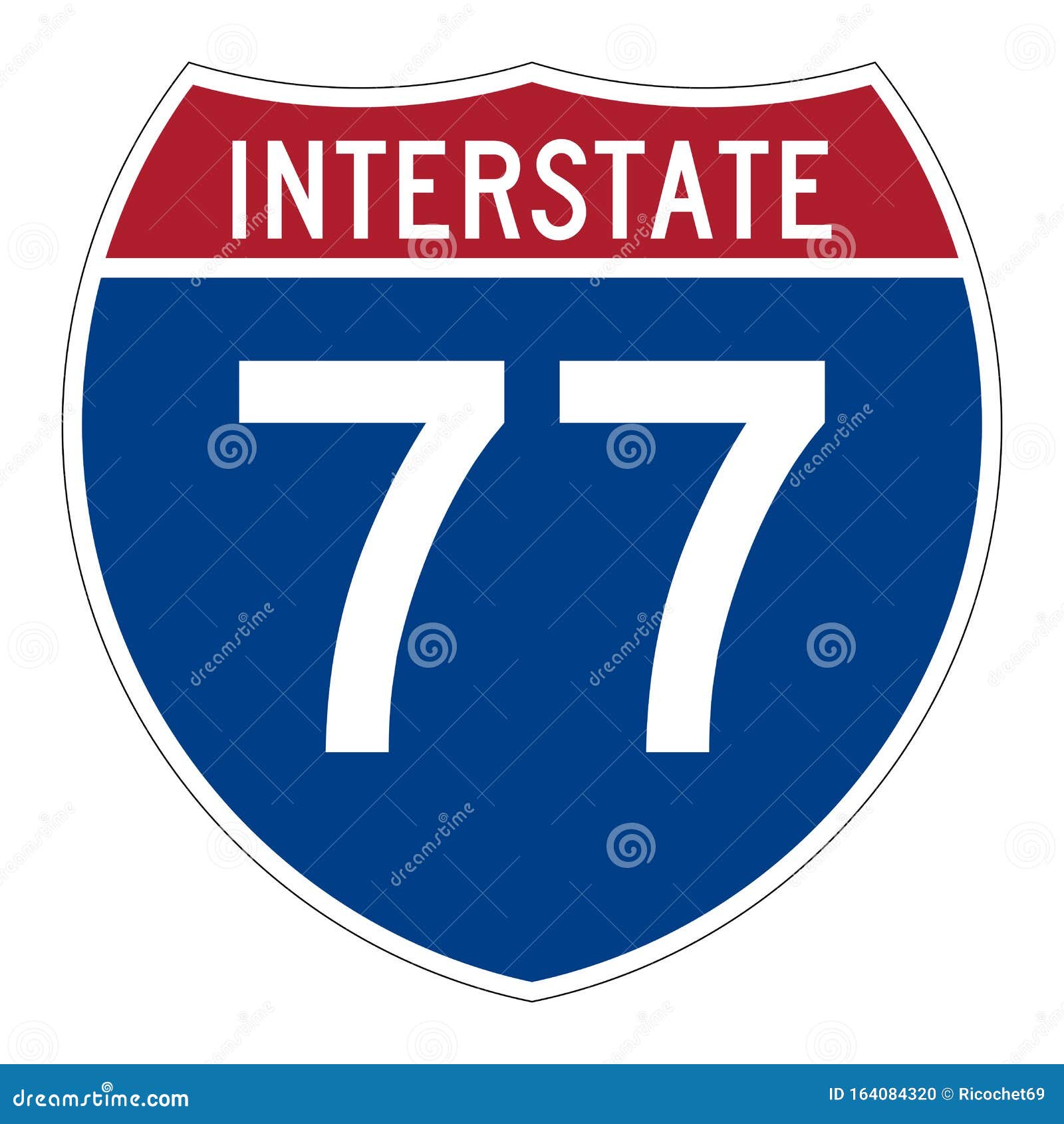 Panneau Routier Interstate Highway 77 Illustration Stock - Illustration ...
