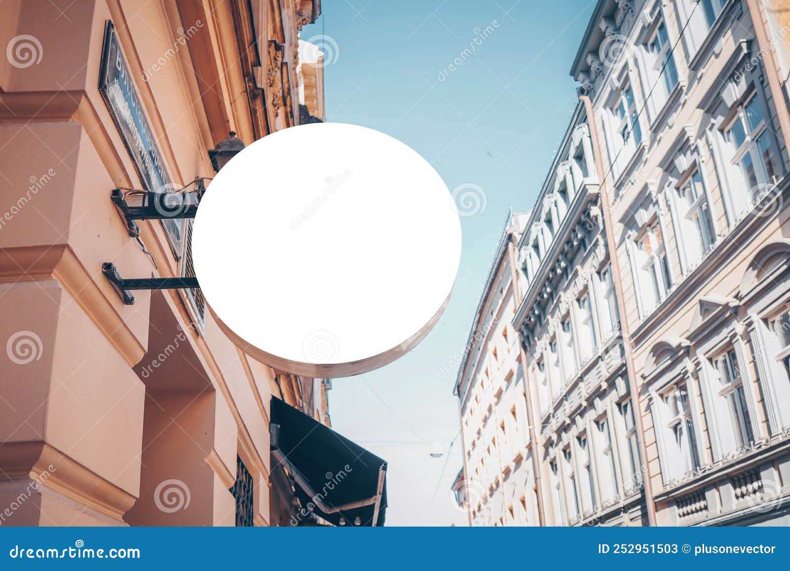 Panneau Sur Mur. Se Moquer. Forme Ronde Image stock - Image du vide ...
