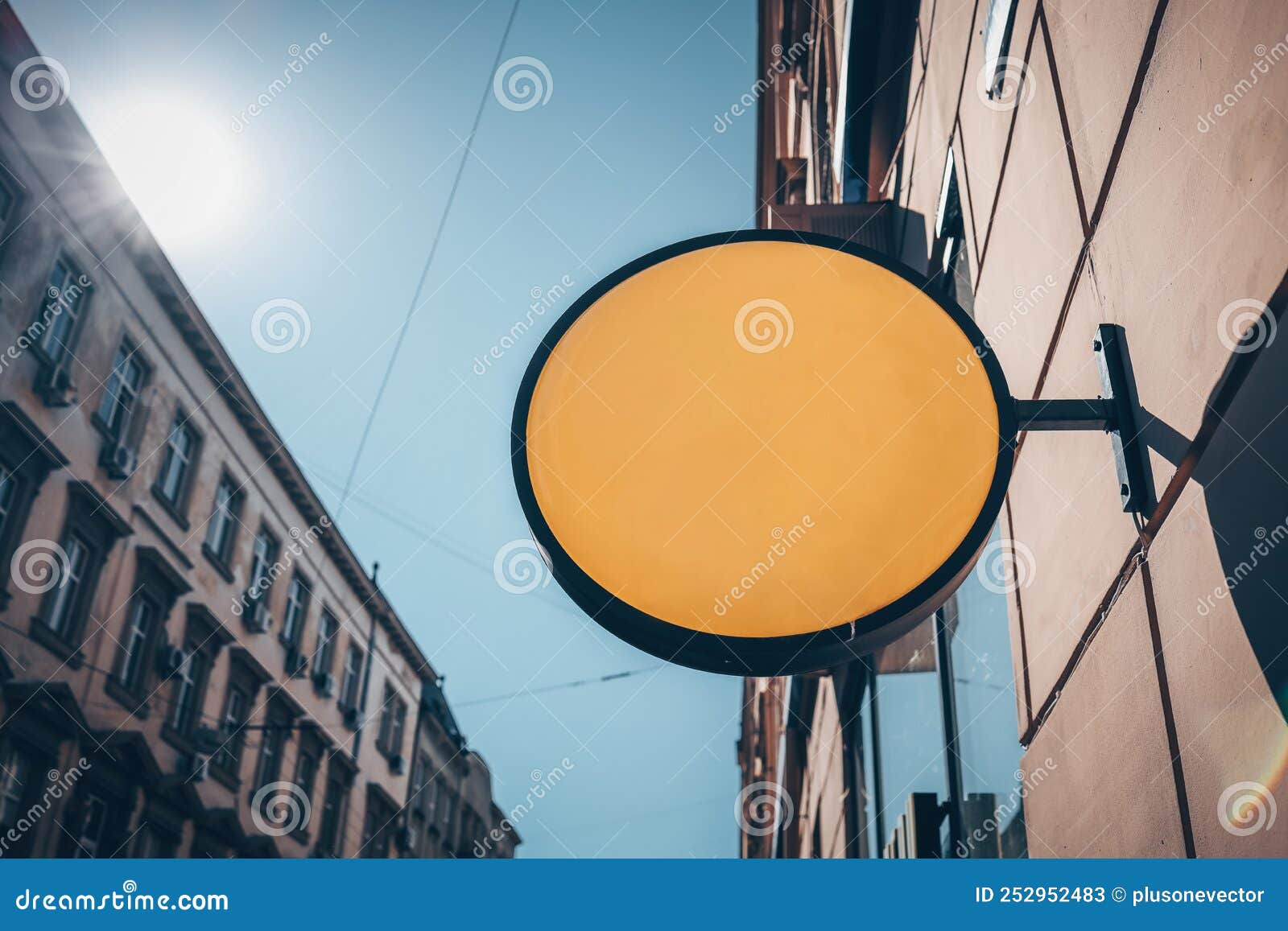 Panneau Sur Mur. Se Moquer. Forme Ronde Image stock - Image du mode ...