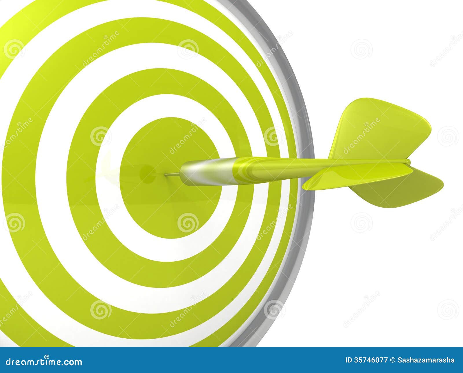 Panneau Vert Conceptuel De Cible De Dard Avec Une Flèche Au Centre ...