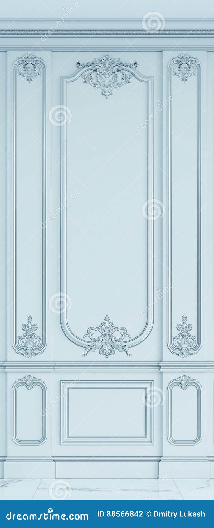 Panneaux De Mur Dans Le Style Classique Rendu 3d Photo stock - Image du ...