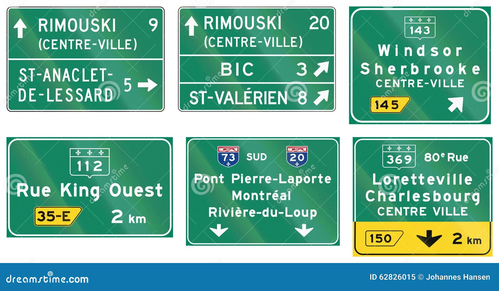 Panneaux Routiers De Guide Au Québec - Canada Illustration Stock ...