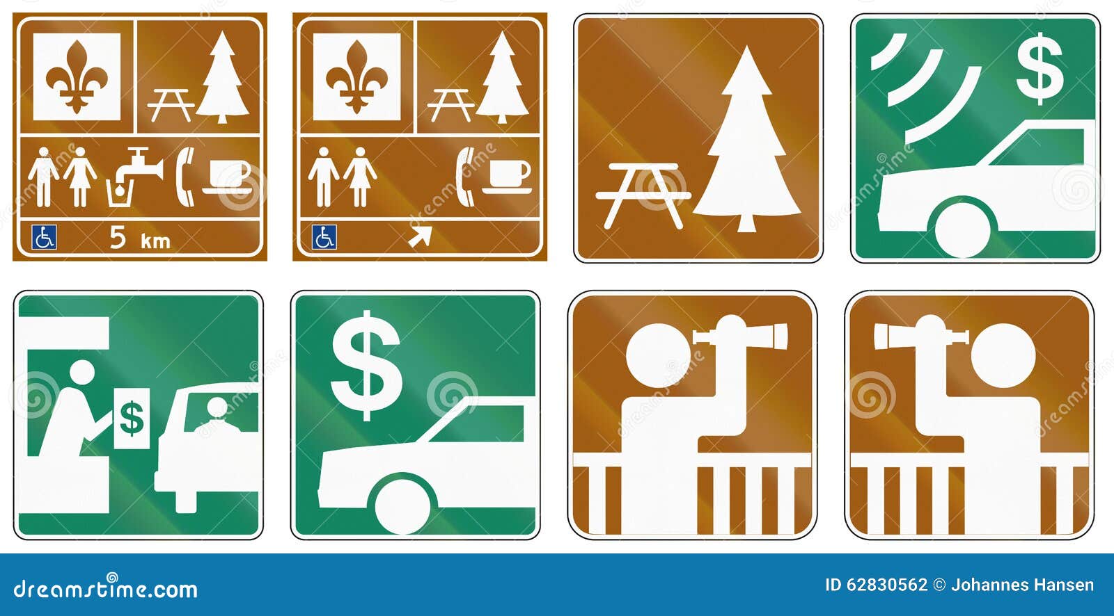 Panneaux Routiers De Guide Au Québec - Canada Illustration Stock ...