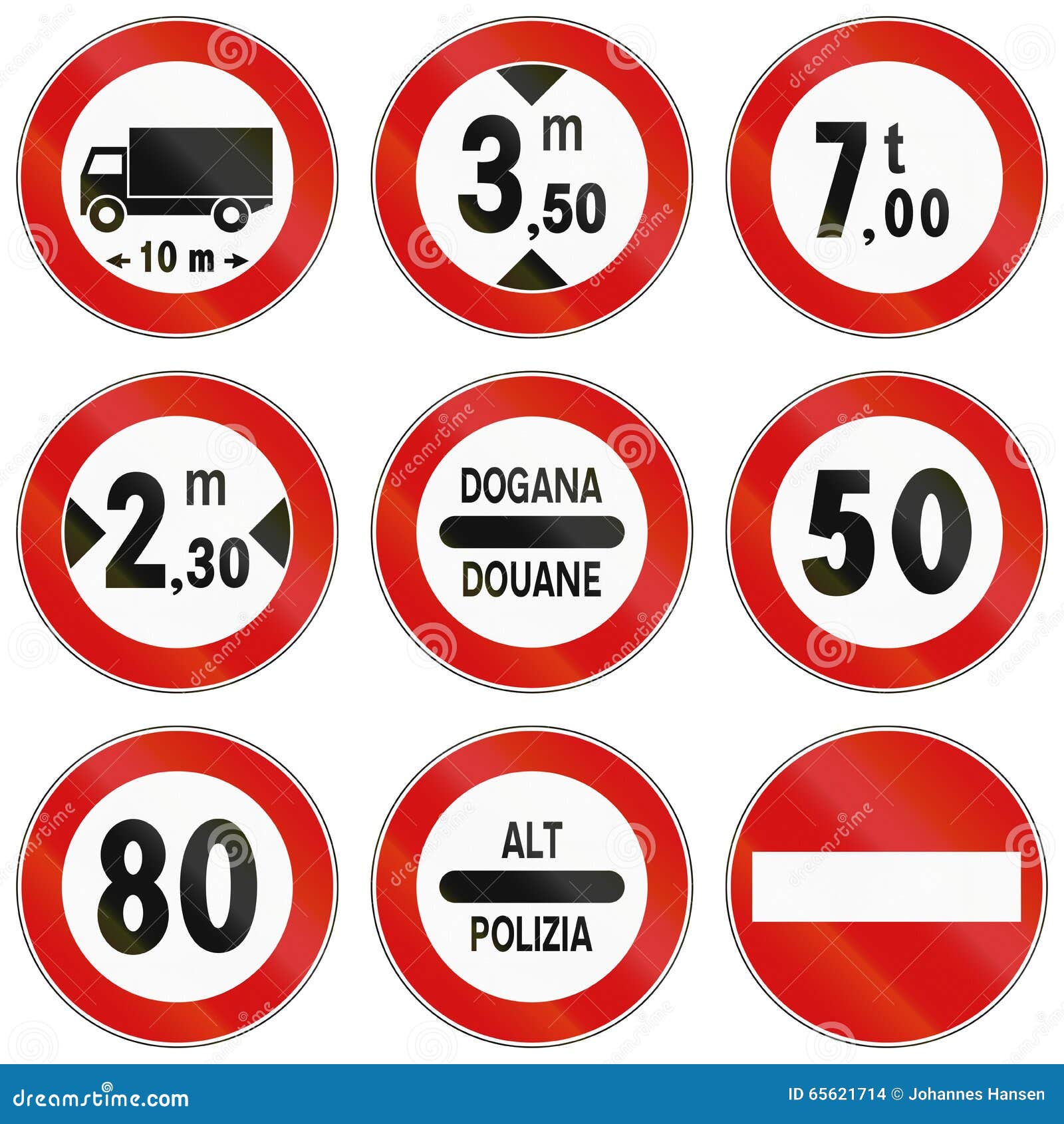 Panneaux Routiers Utilisés En Italie Illustration Stock - Illustration ...