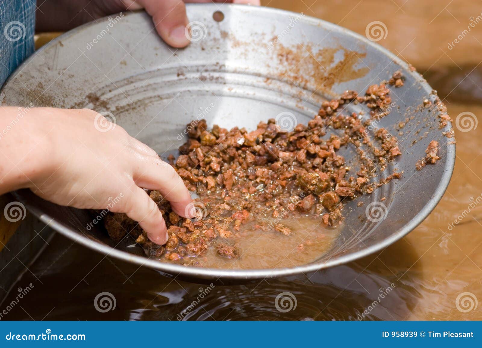 Panning for gold 2 stock image. Image of gravel, mineral - 958939