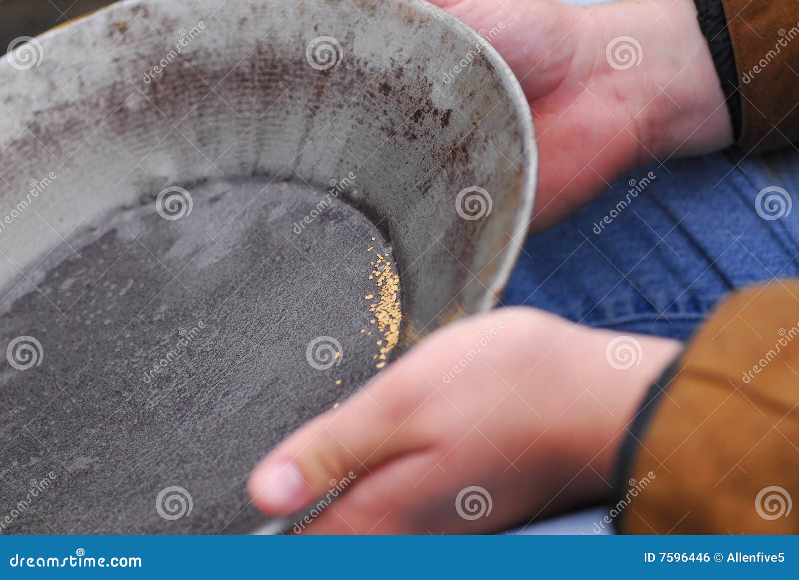 Panning for gold stock photo. Image of minerals, look - 7596446