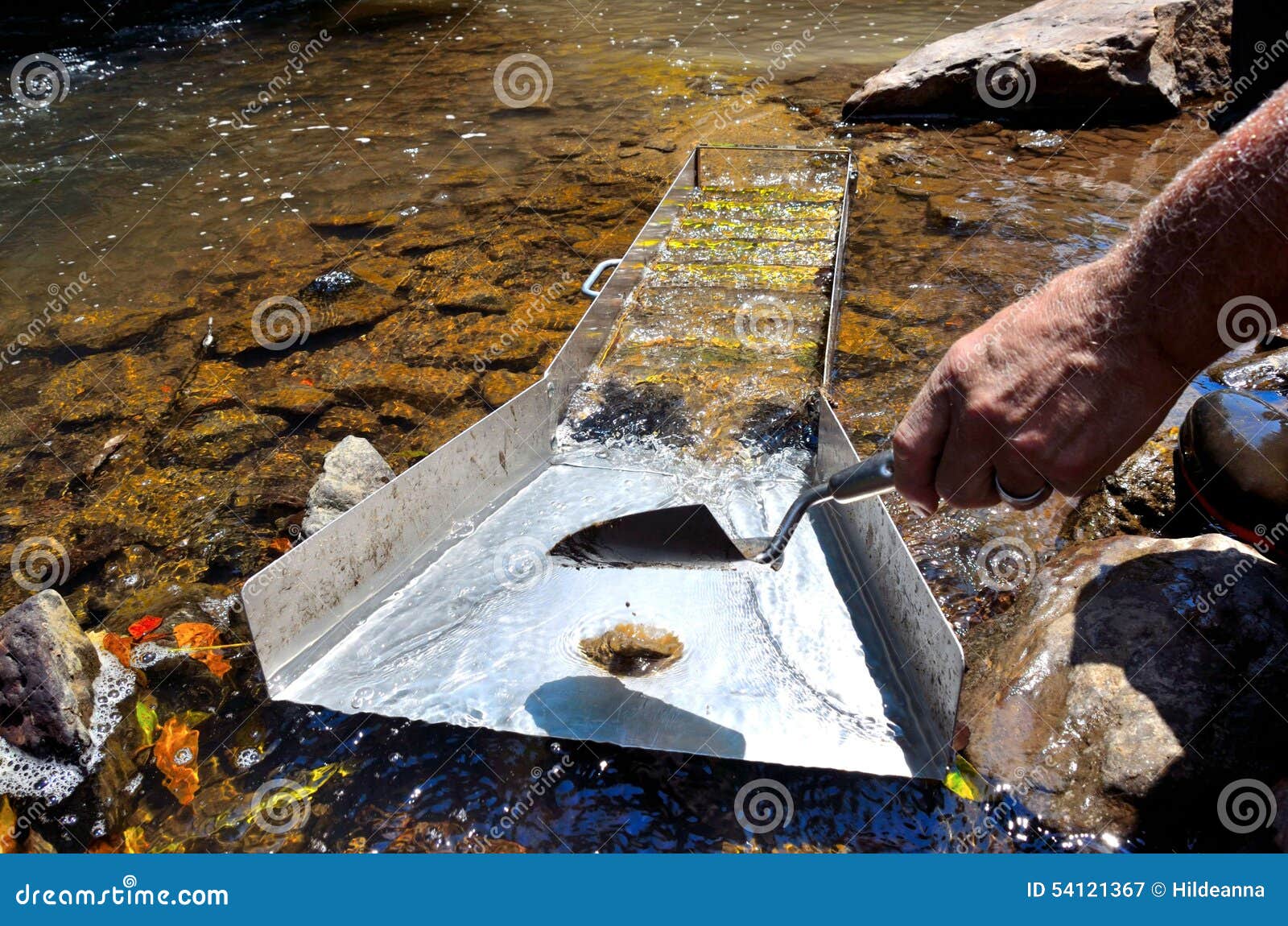 Panning For Gold With A Sluice Box Royalty-Free Stock Photography ...