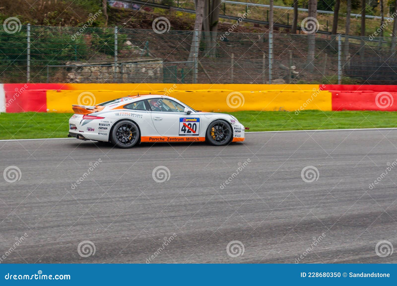 Panning Shot Of Porsche Race Car On Race Track Editorial Image Image