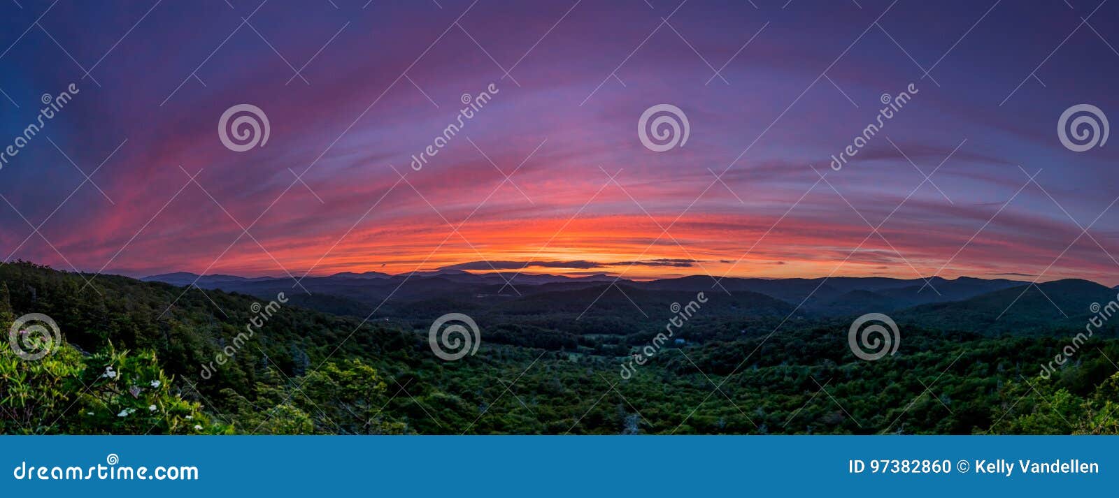 Pano Sunset Along Blue Ridge Parkway Stock Photo - Image of nightfall ...