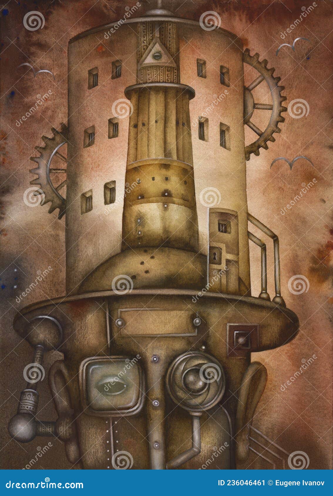 The Panopticon Prison Illustration. Steampunk. Stock Illustration ...
