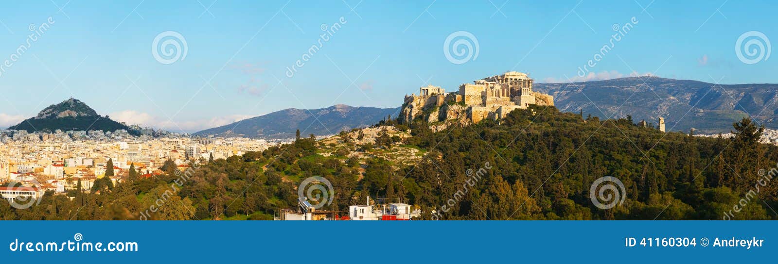 Panorama with Acropolis in Athens, Greece Stock Photo - Image of ...