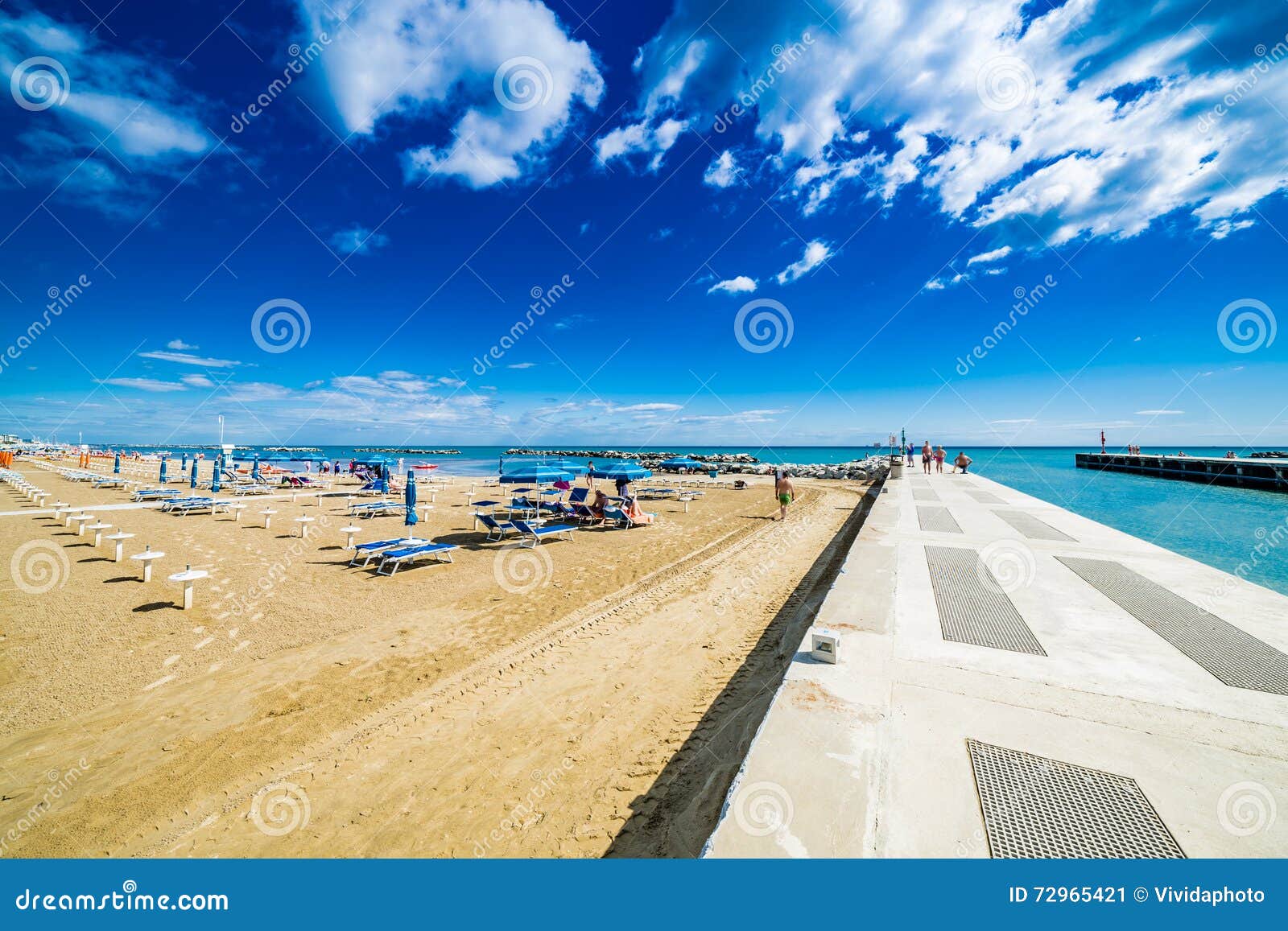 Panorama of the Adriatic Riviera in Romagna Stock Image - Image of ...