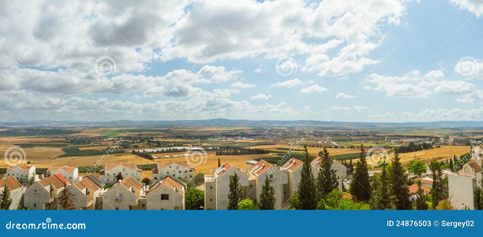 Panorama of Afula stock image. Image of district, contemporary - 24876503