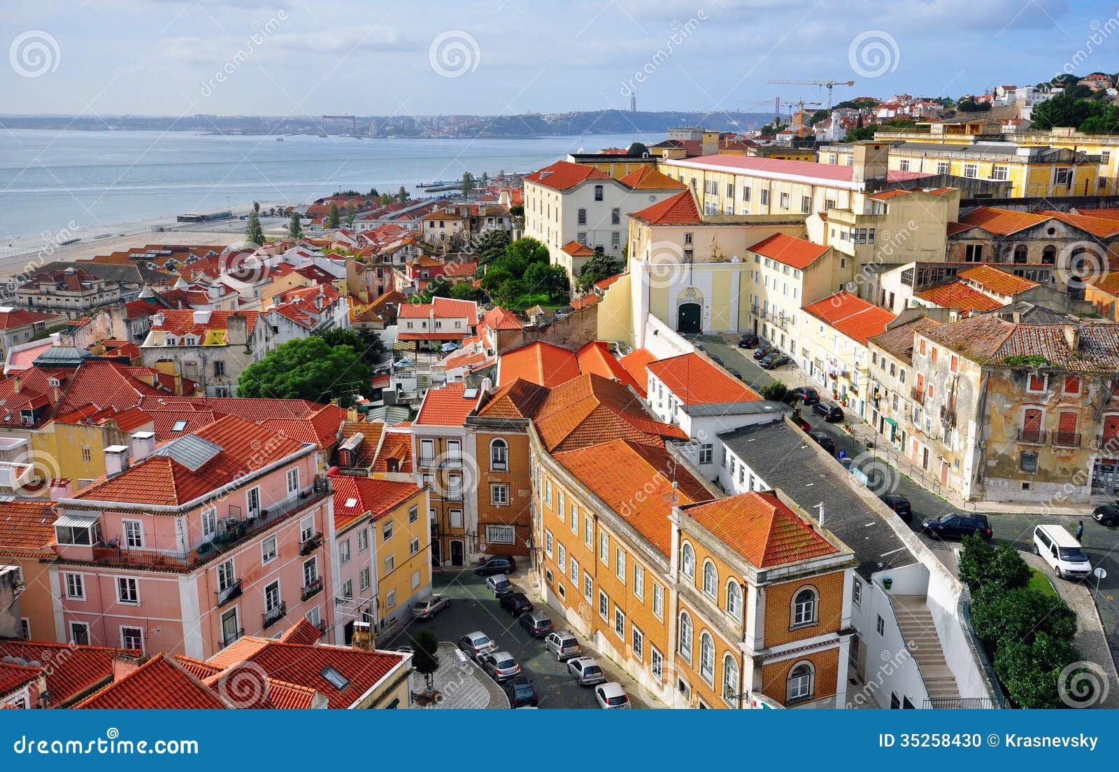 Panorama of Alfama, Lisbon stock photo. Image of cityscape - 35258430