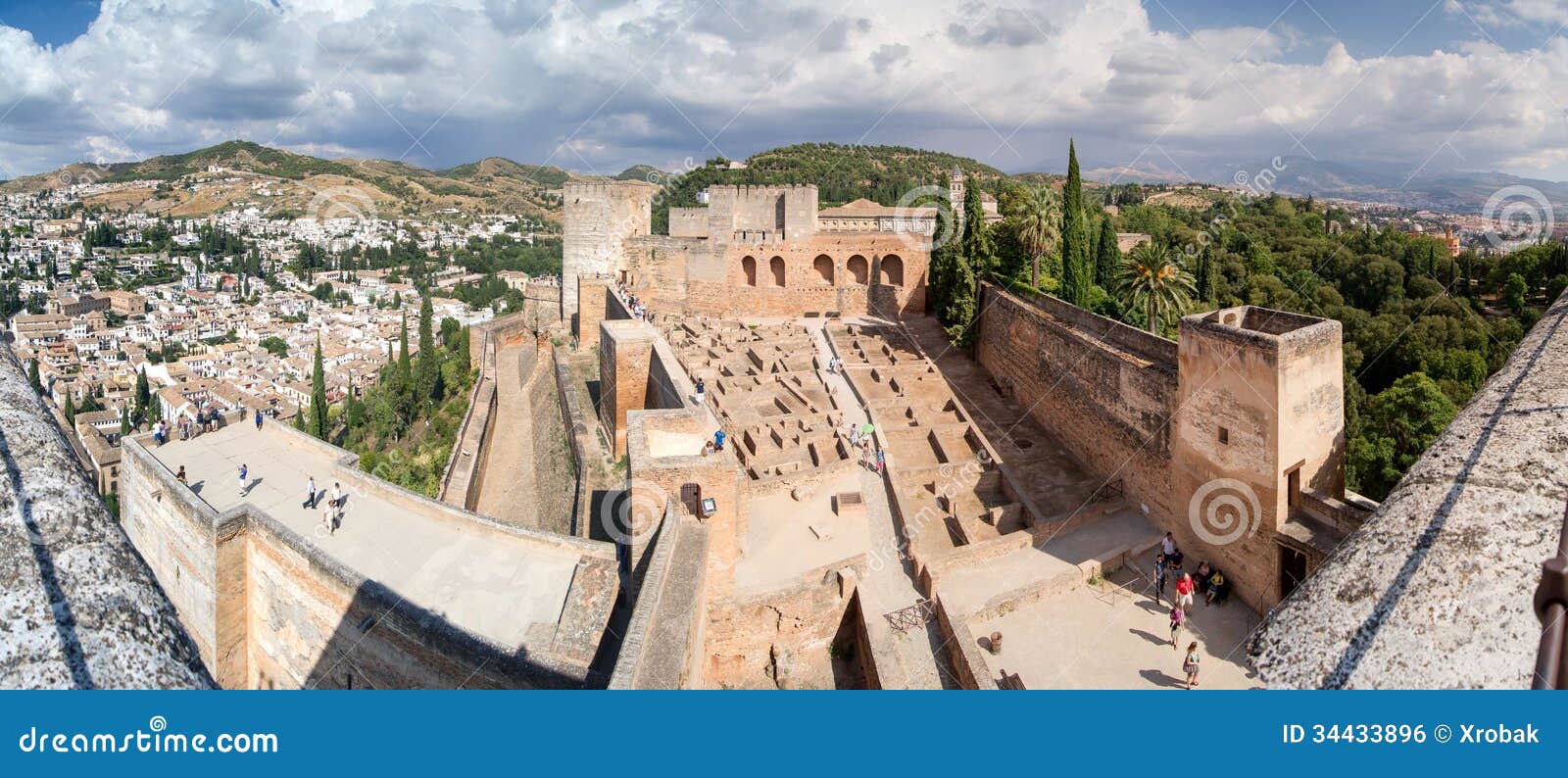 Panorama of the Alhambra stock photo. Image of european - 34433896