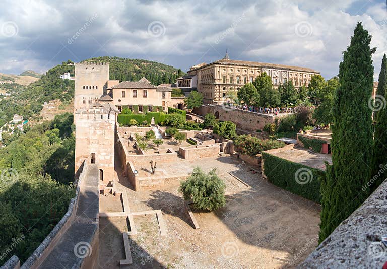 Panorama of the Alhambra stock image. Image of history - 34433955