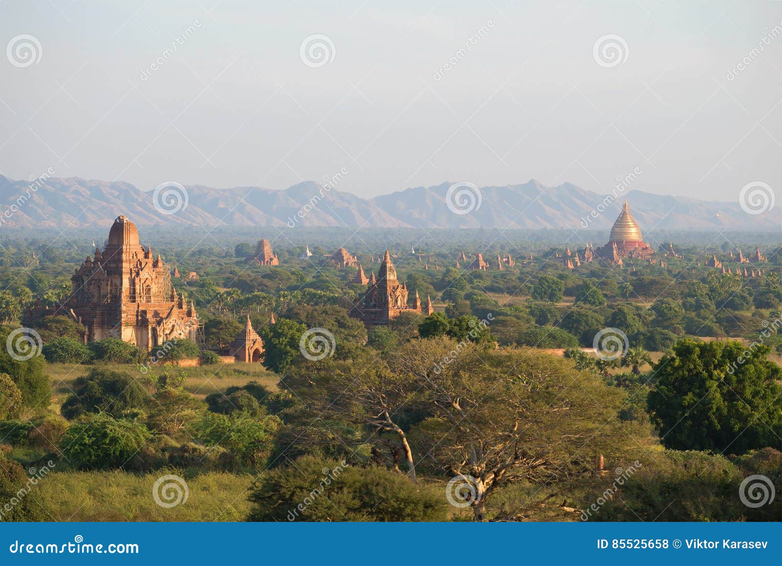 Panorama of Ancient Bagan, Myanmar Stock Photo - Image of monastery ...