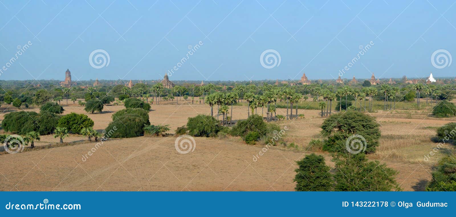 Panorama of the Ancient Bagan Temples and Pagodas. Myanmar Stock Photo ...