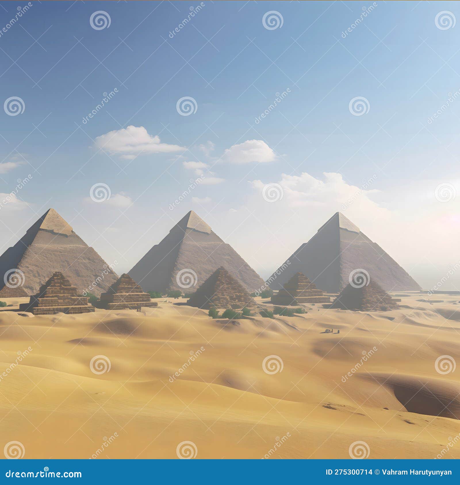 Panorama of the Ancient Egyptian Pyramids Stock Illustration ...