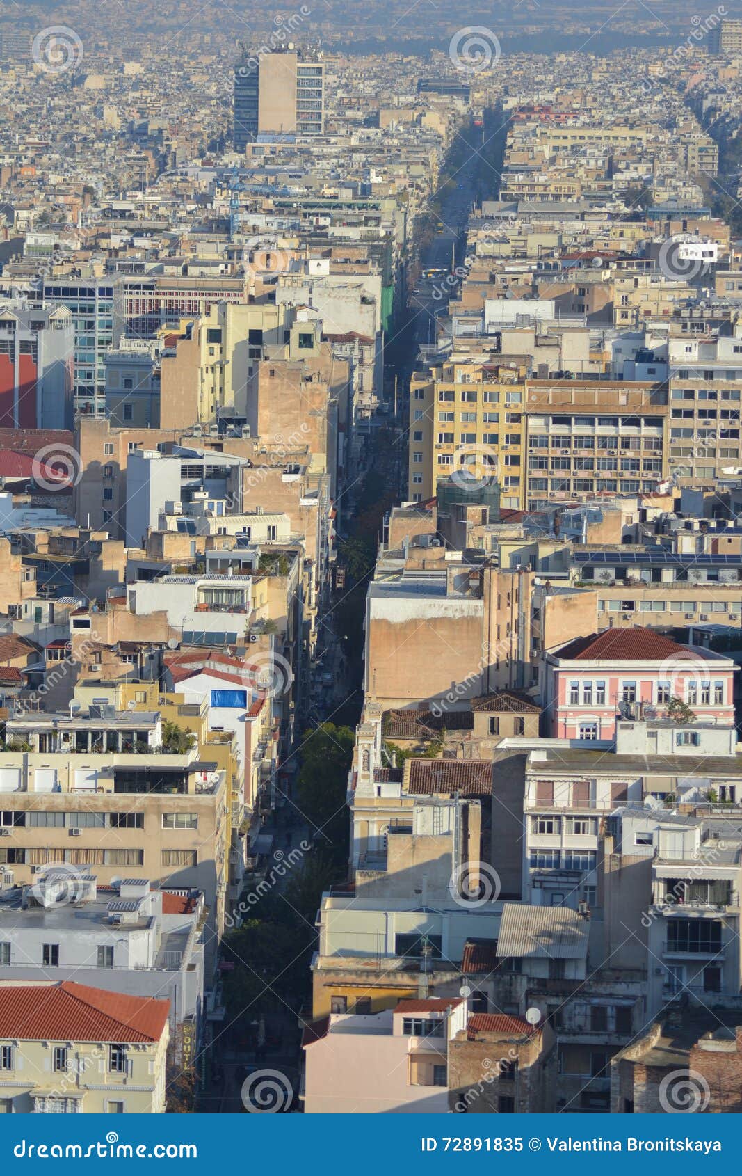 Panorama of Athens stock image. Image of light, construction - 72891835