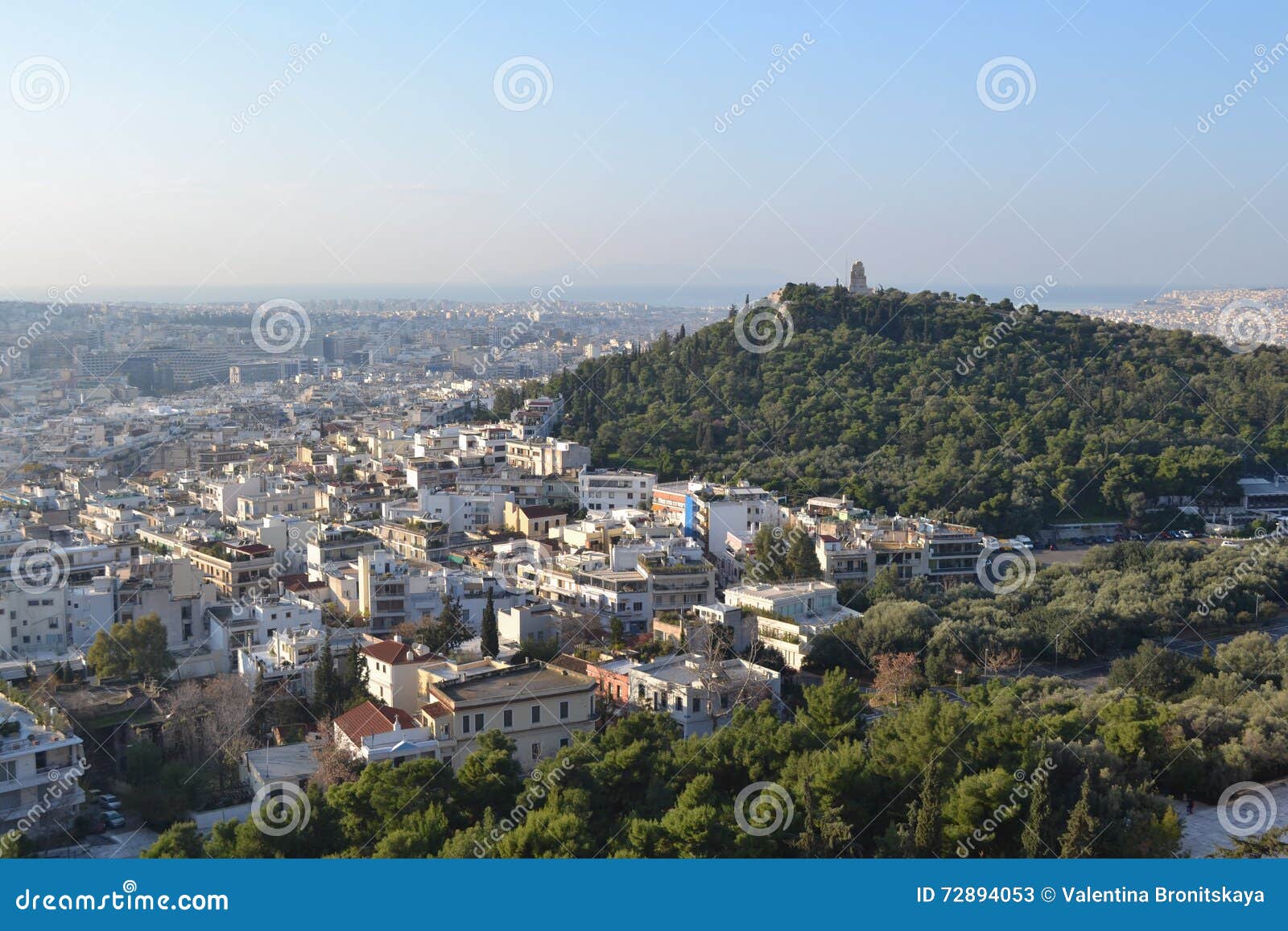 Panorama of Athens stock image. Image of light, hill - 72894053