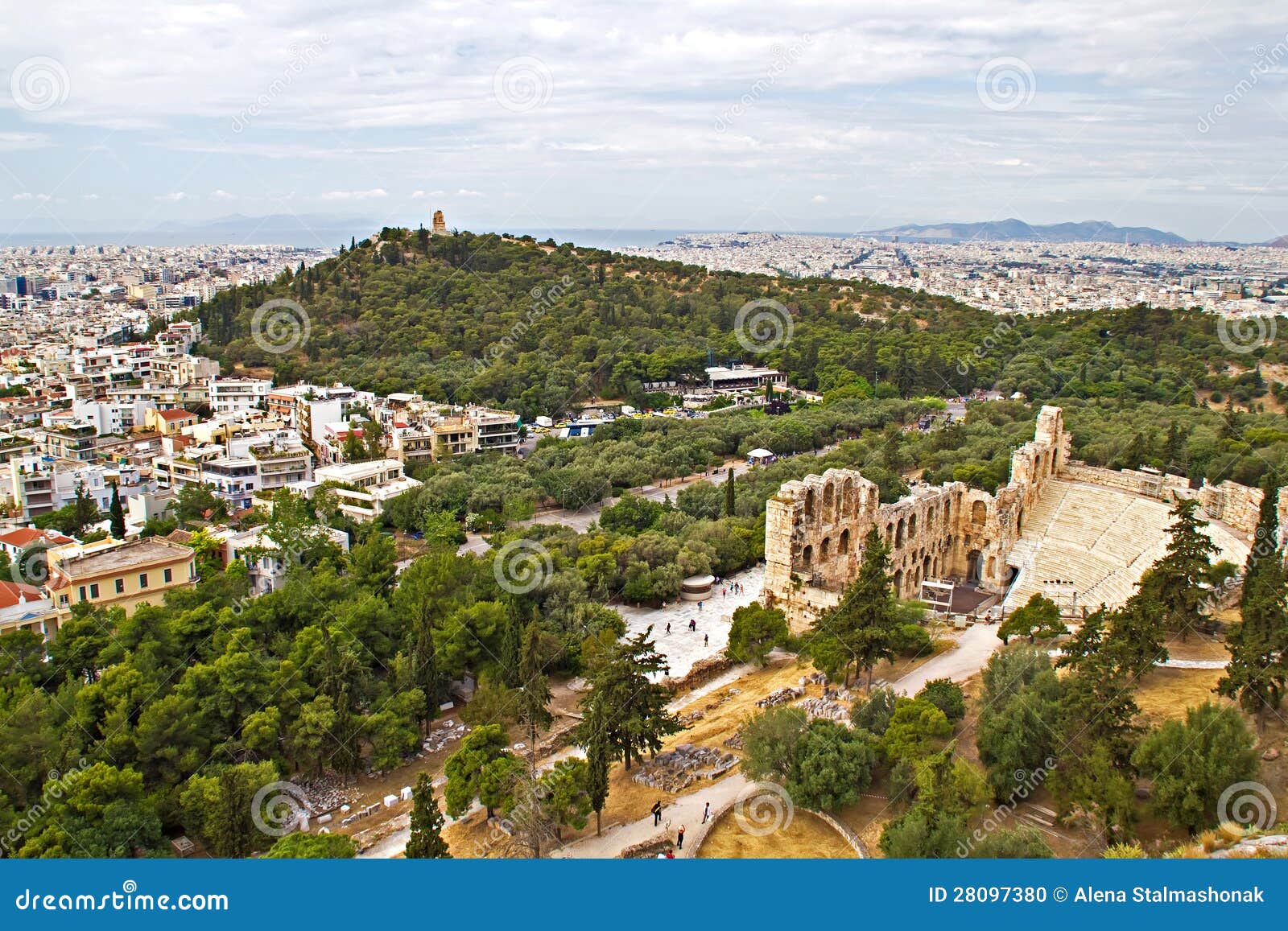 Panorama of Athens, View from the Acropolis Stock Photo - Image of ...