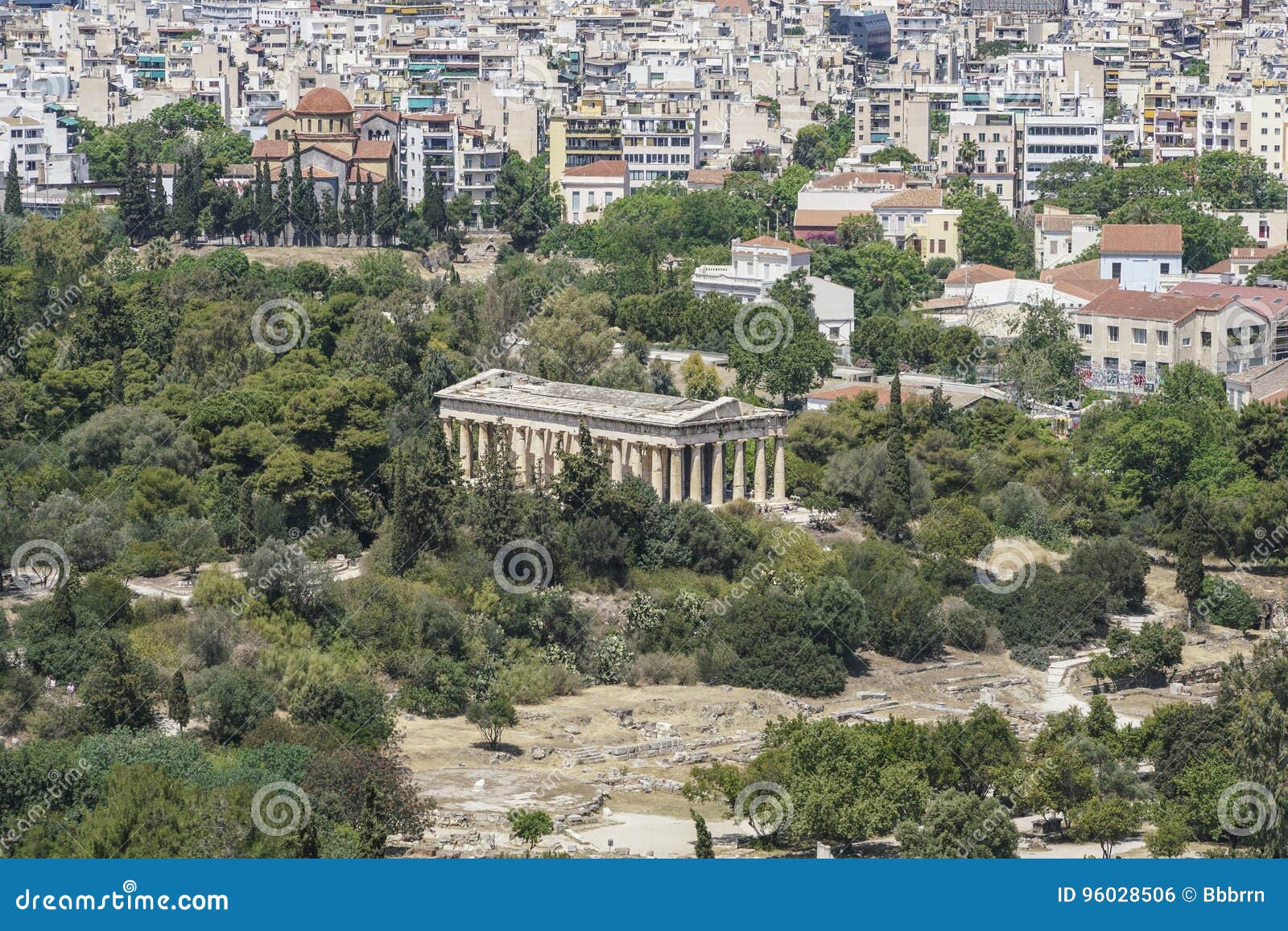 Panorama of Athens with View of the Agora and the Temple of Hermes in ...