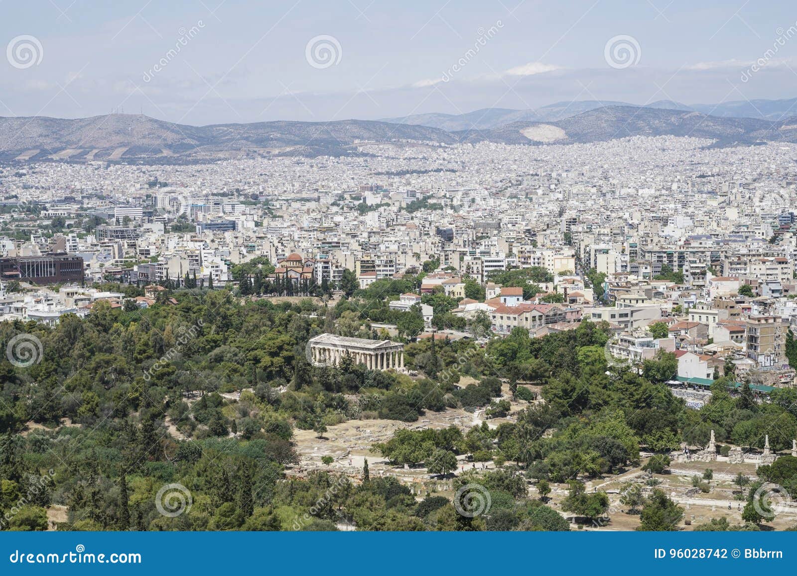 Panorama of Athens with View of the Agora and Temple of Hermes in ...