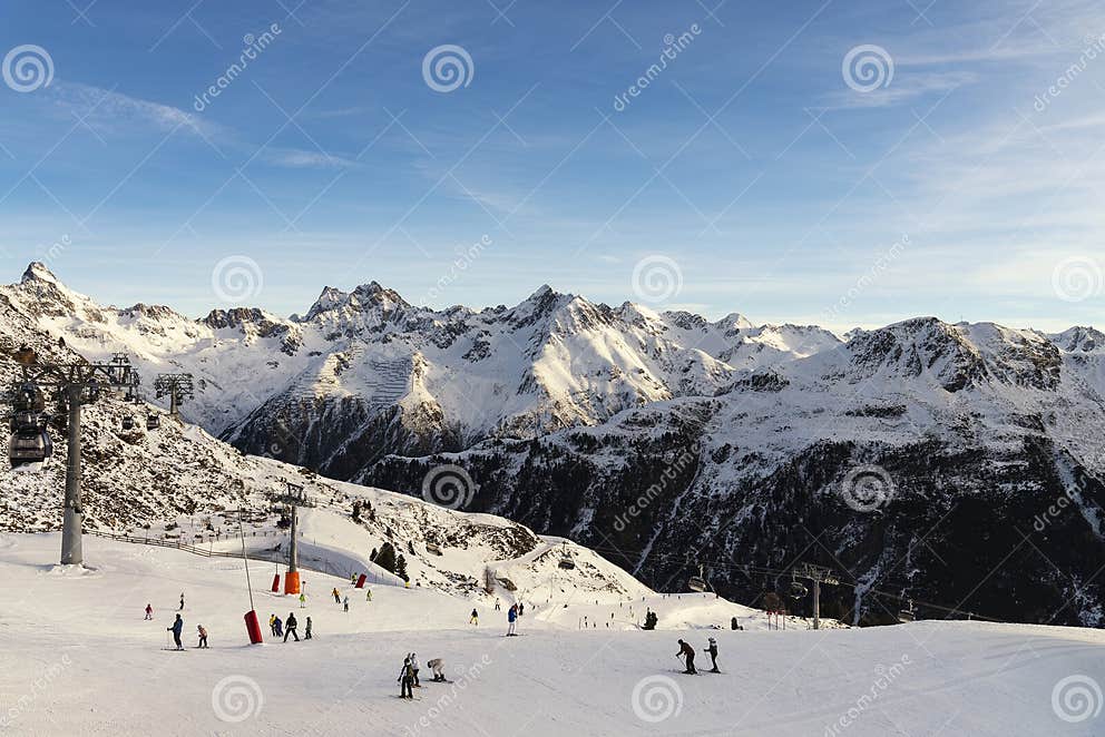 Panorama of the Austrian Ski Resort of Ischgl. Stock Image - Image of ...