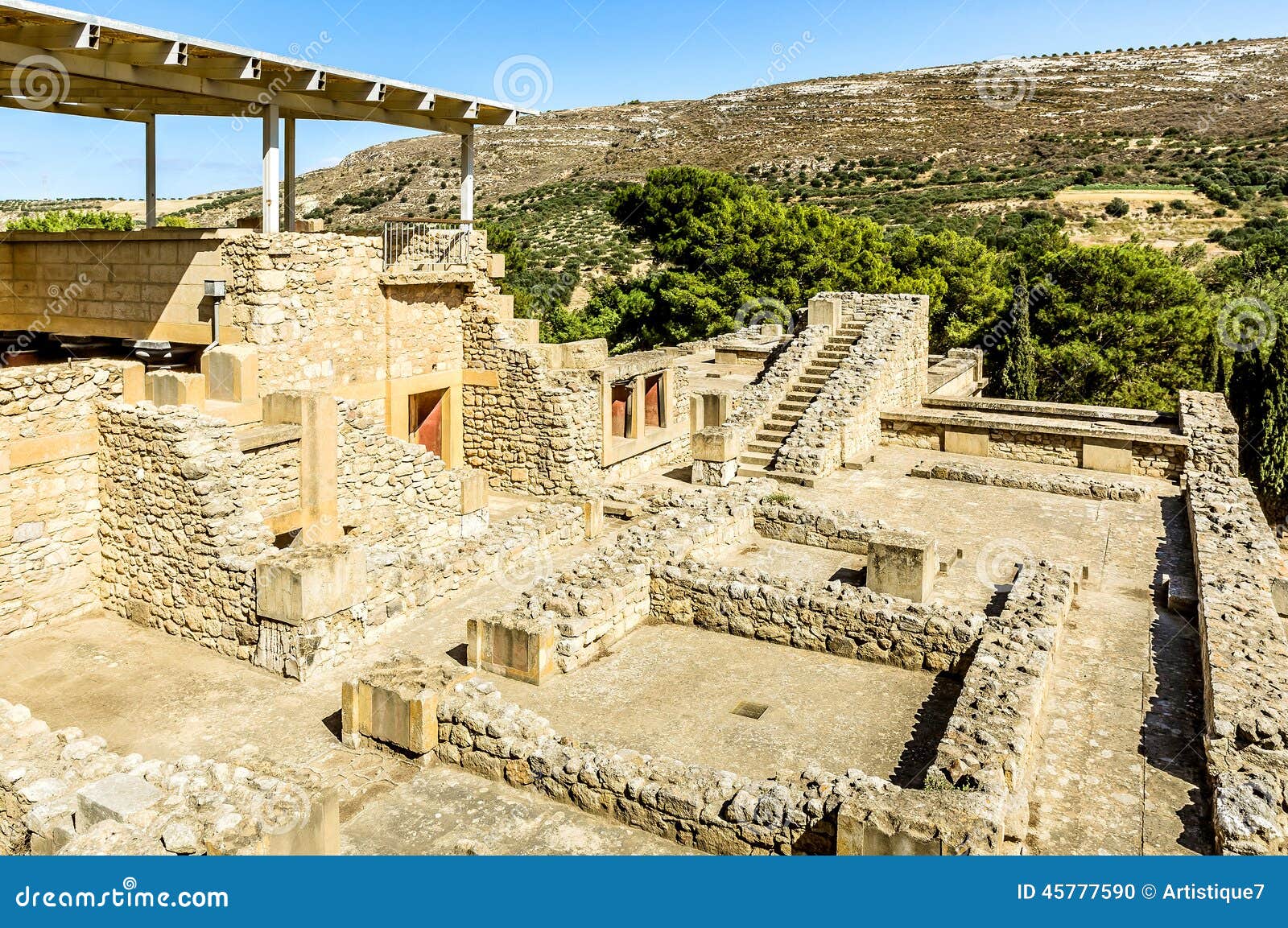 Panorama Av Labyrinten I Den Knossos Slotten Arkivfoto - Bild av ...