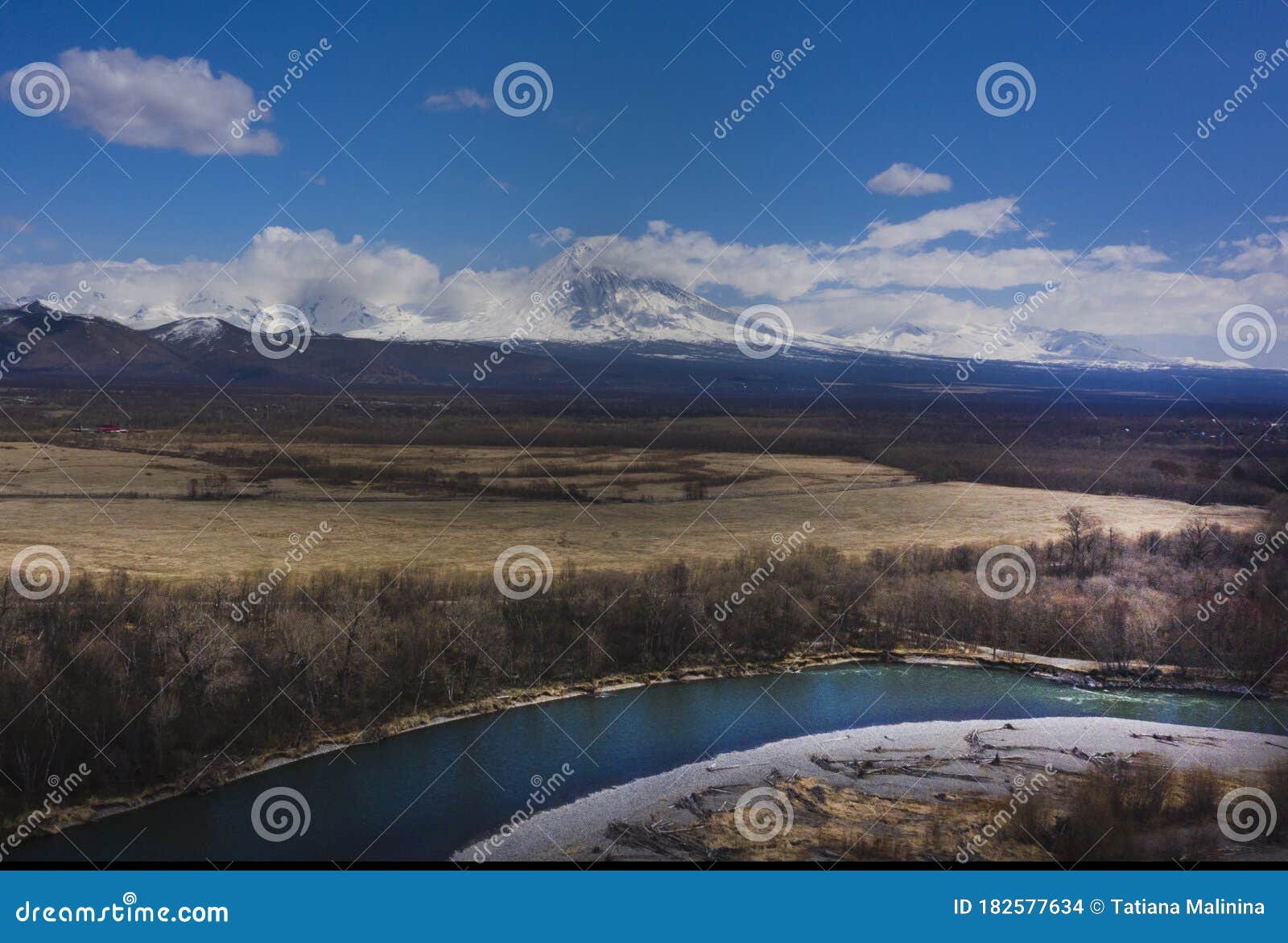 Panorama of Avacha River, Kamchatka Peninsula. Early Spring Stock Photo ...