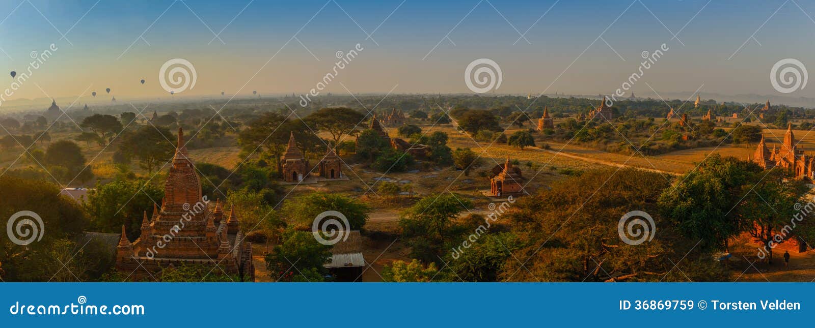 Panorama of Bagan stock image. Image of asia, burmese - 36869759