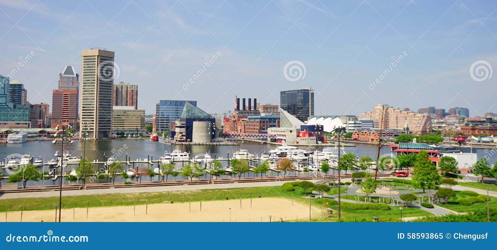 Panorama of Baltimore Maryland Inner Harbor Editorial Image - Image of ...