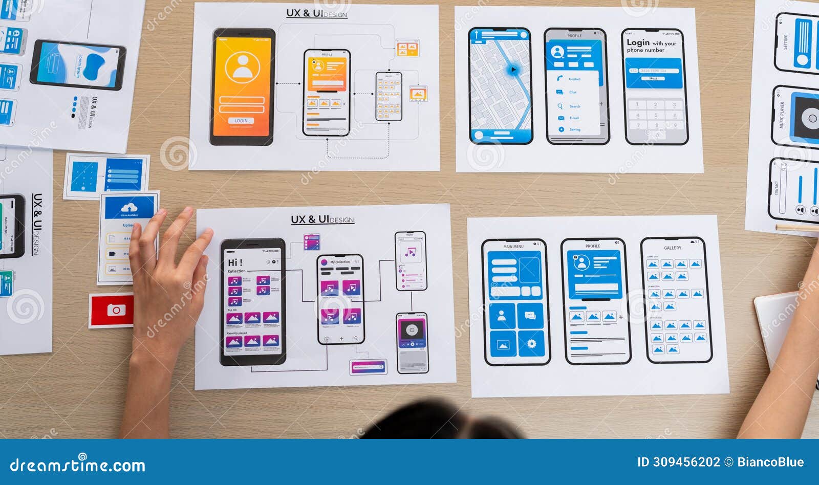 Panorama Banner of Startup Company Employee Planning on User Interface ...