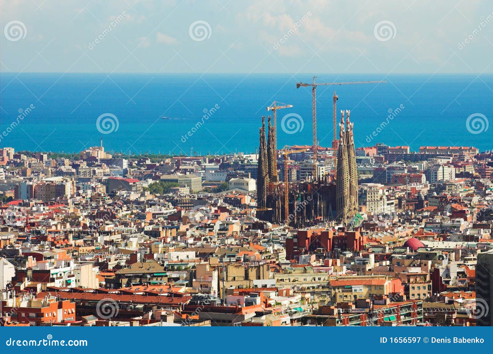 Panorama in Barcelona, editorial photography. Image of city - 1656597