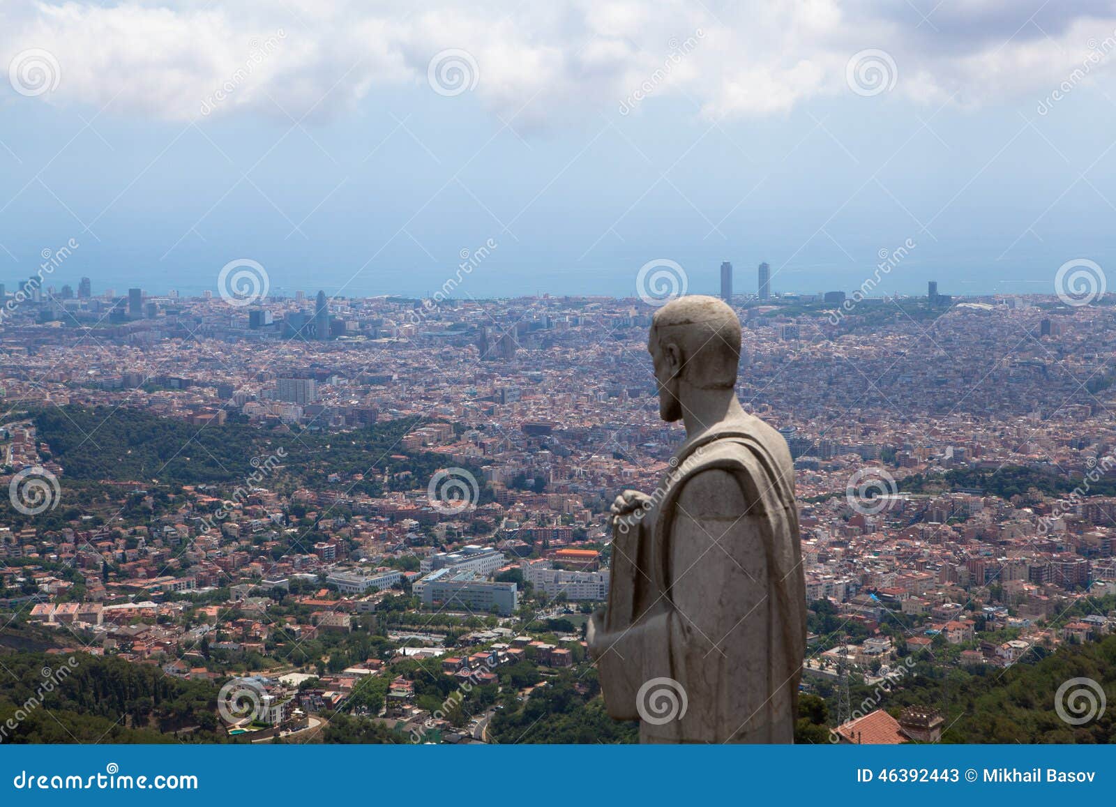 Panorama of Barcelona from Mount Tibidabo Stock Image - Image of ...