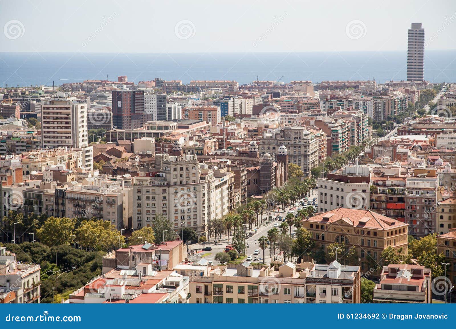 Panorama of Barcelona stock photo. Image of urban, spain - 61234692