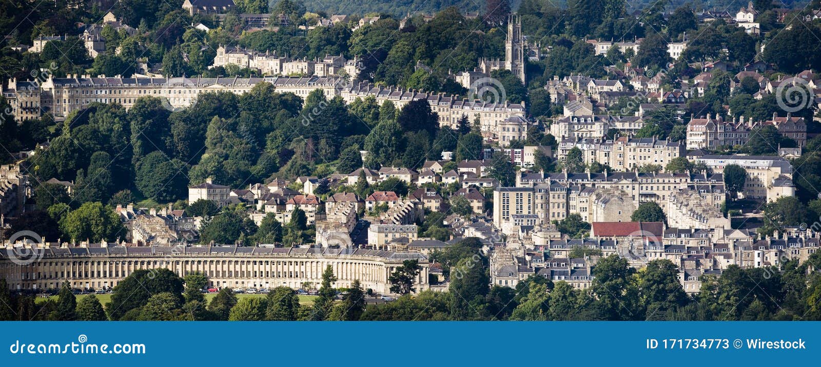 Panorama of the Bath City Surrounded by Greenery Under the Sunlight in ...