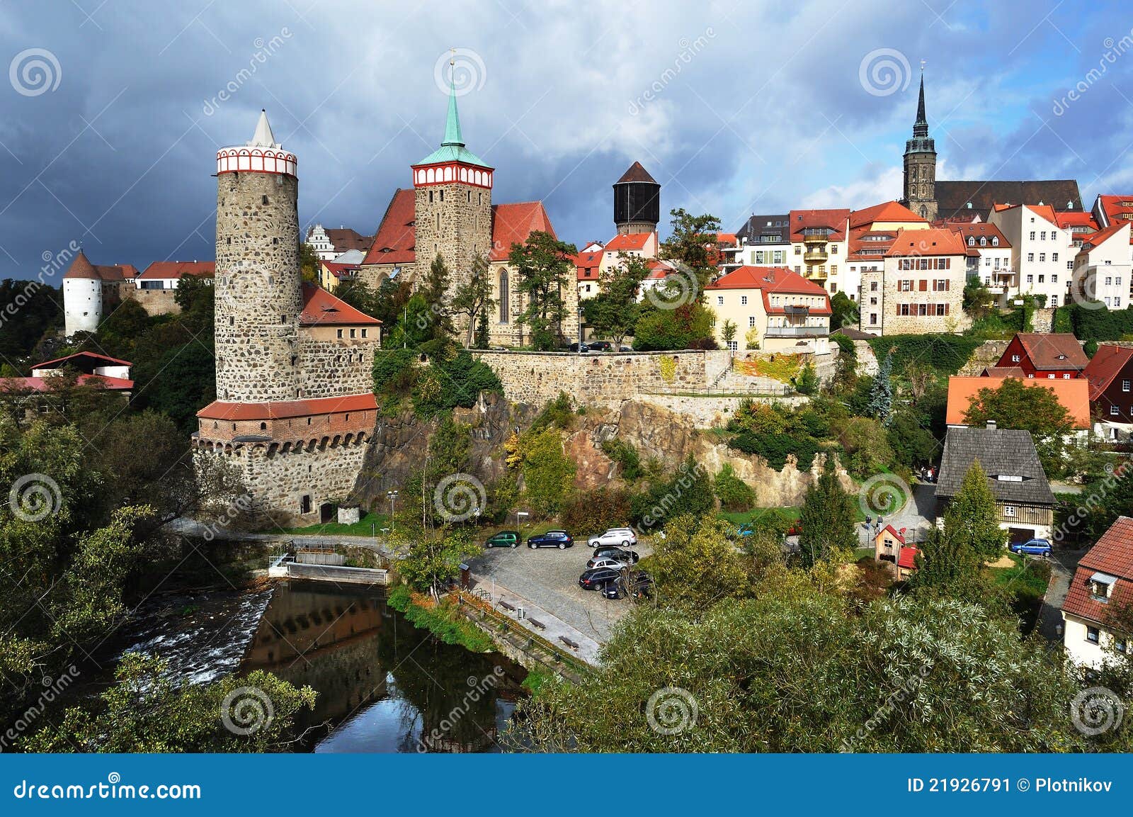 Panorama of Bautzen. Germany Stock Image - Image of monument, lake ...