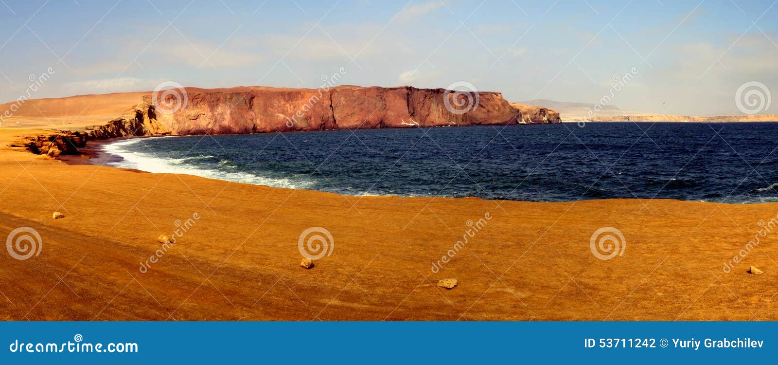 Panorama Bay in Paracas stock photo. Image of tiki, road - 53711242