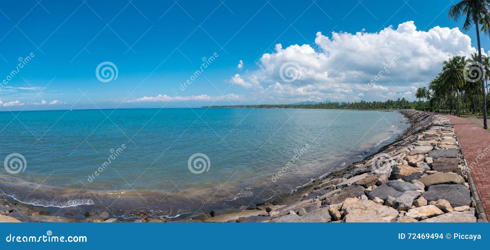 Panorama of Beach in Negara with Java Island in the Background Stock ...